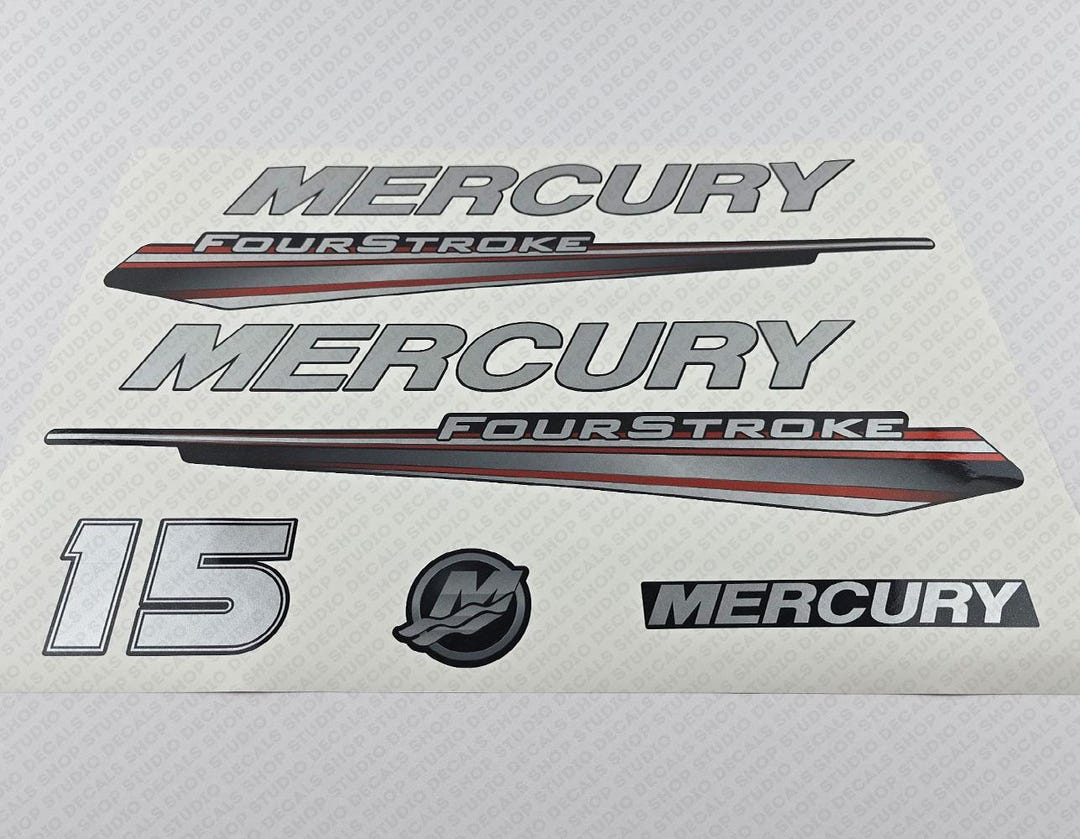 Mercury 15 HP Four Stroke 2013 - 2017 Outboard Engine Decals Sticker ...