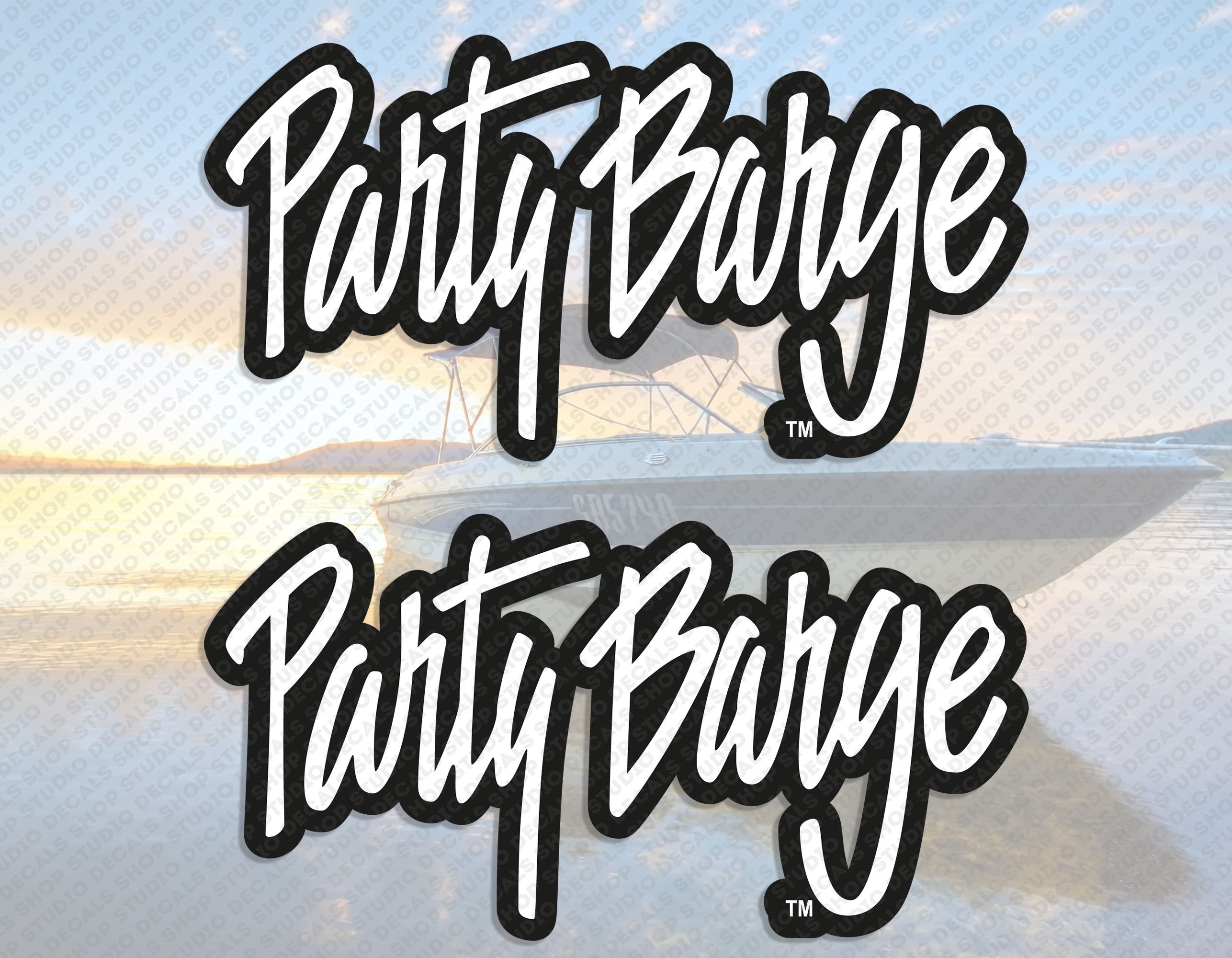 Sun Tracker Party Barge Pontoon Boat Decal Set of 2 - Etsy