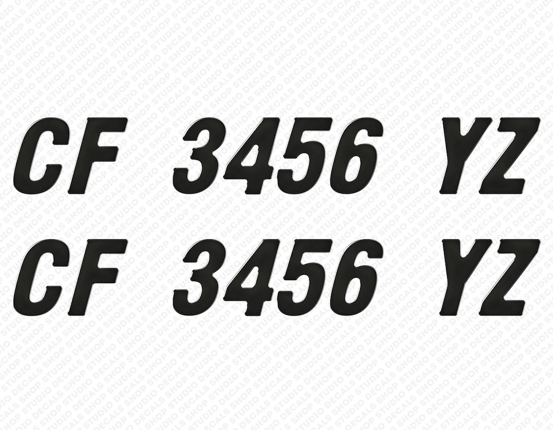 Intrepid Matching Font Boat Raised Domed Registration Decals Stickers ...