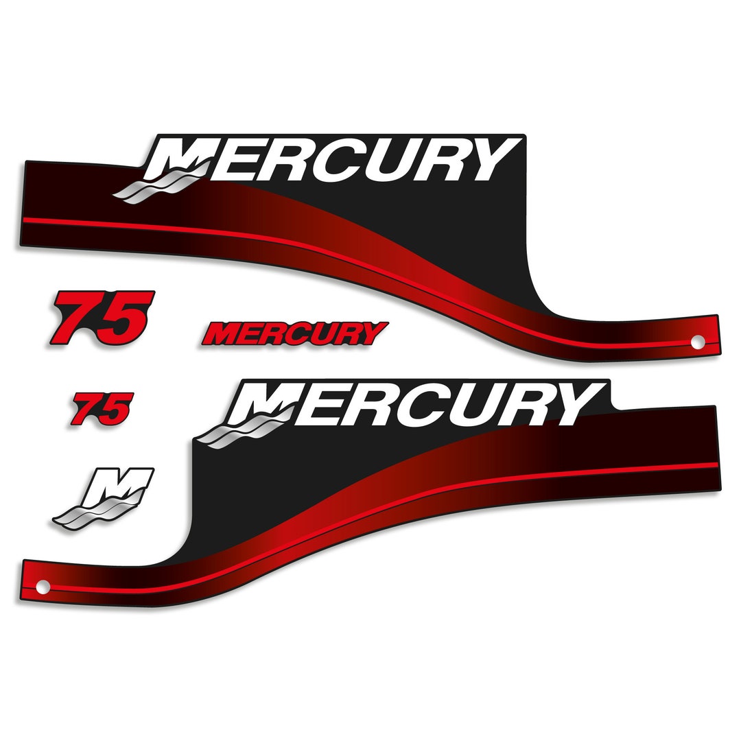 Mercury 75 Hp ELPTO Two Stroke 1999-2006 Outboard Engine Decals Sticker ...