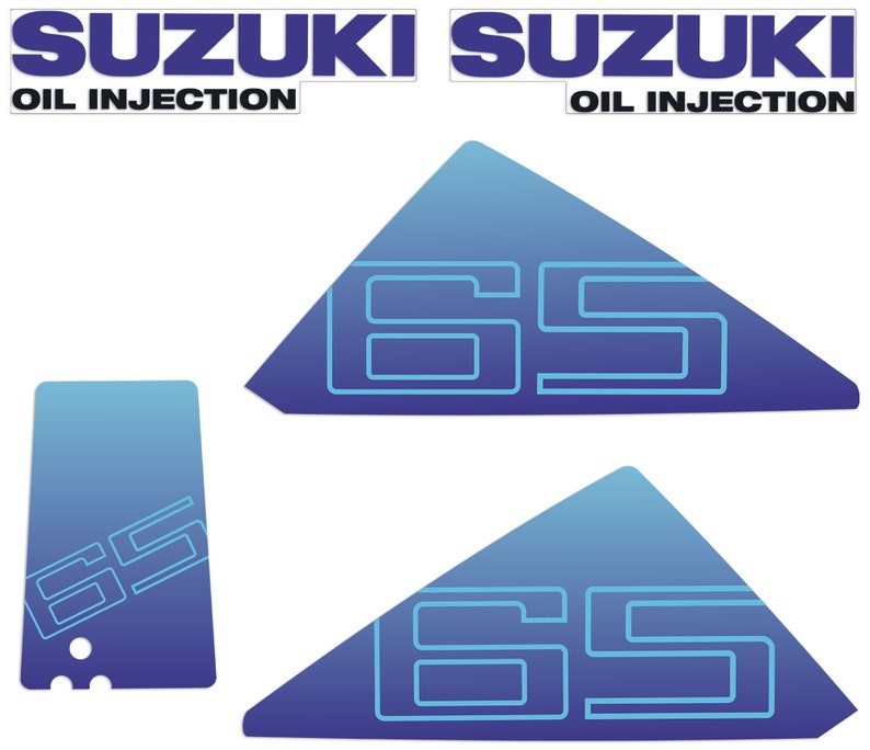 Suzuki DT65 65hp Two Stroke Oil Injected Outboard Engine Decals Sticker ...