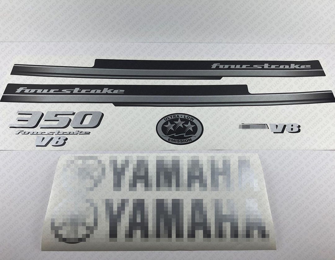 Yamaha 350 HP V8 Four Stroke 2008+ Outboard Engine Decals Sticker Set ...