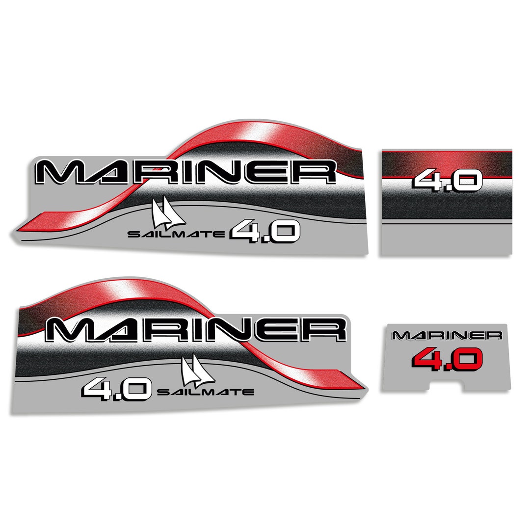 Mariner 4HP Sailmate 1996-1998 Two Stroke Outboard Engine Decals ...