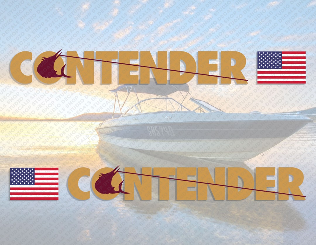 Contender Boat Logo USA Flag Yellow/red Decals Set of 2 X 32" - Etsy