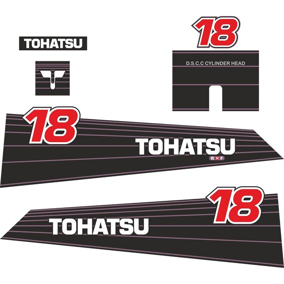 Tohatsu 18 HP 1990-2002 Outboard Engine Decals Sticker Set | Etsy