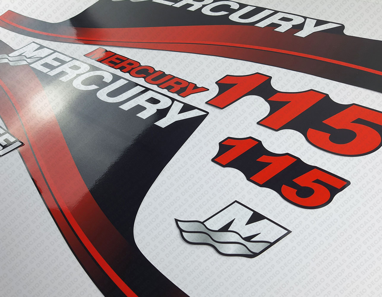 Mercury 115 Hp Four Stroke Outboard Engine Decals Sticker Set ...