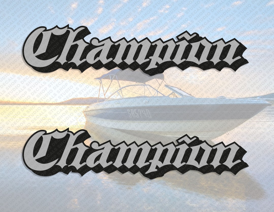 Champion Boat Logo 1980's Style Silver Decals Set of 2 X 16.7 - Etsy