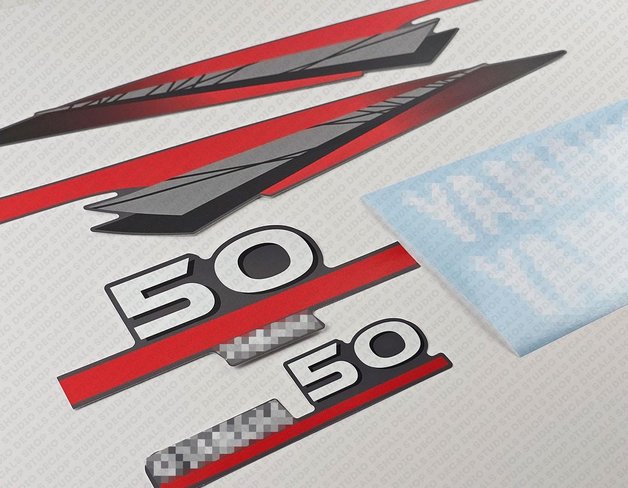 Yamaha 50 HP Two Stroke Outboard Engine Decals Sticker Set Reproduction ...