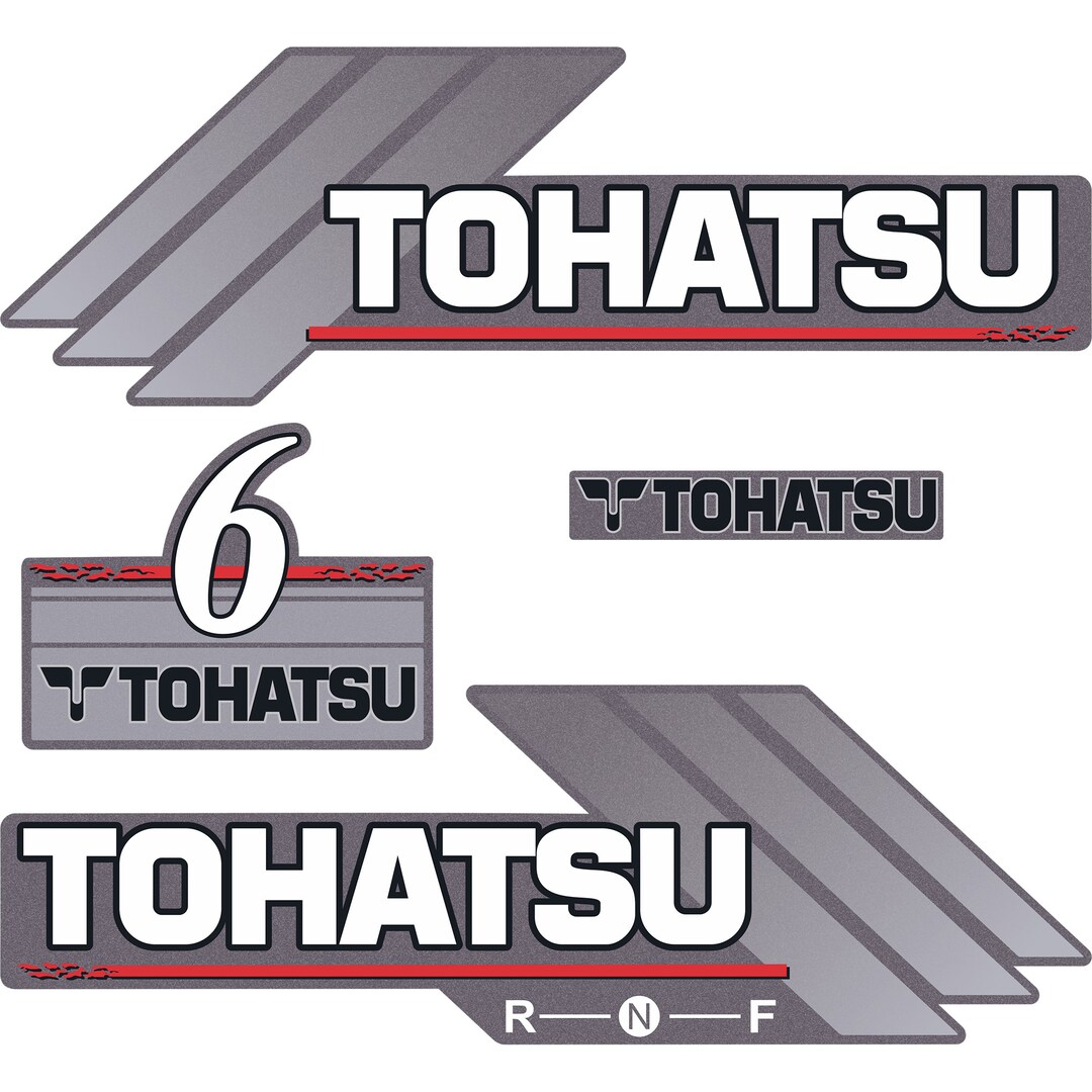 Tohatsu 6 HP Two Stroke 1996-2005 Outboard Engine Decals Sticker Set ...