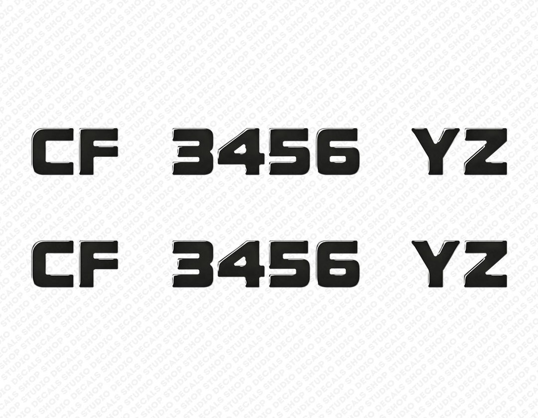 Axis Matching Font Boat Raised Domed Registration Decals Stickers 30.5 ...