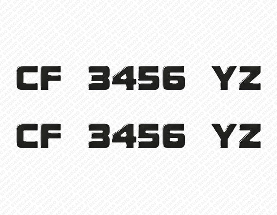 3D Boat Letters Boat Registration Numbers - 3D Domed Decal Set With ...