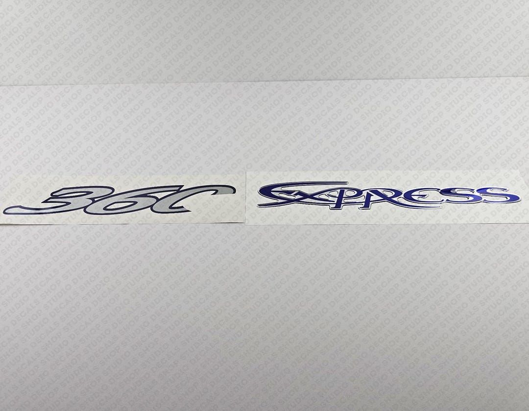 Cruisers Yachts 360 Express Blue Decal Silver + Raised Chrome 29" X 3.3 ...
