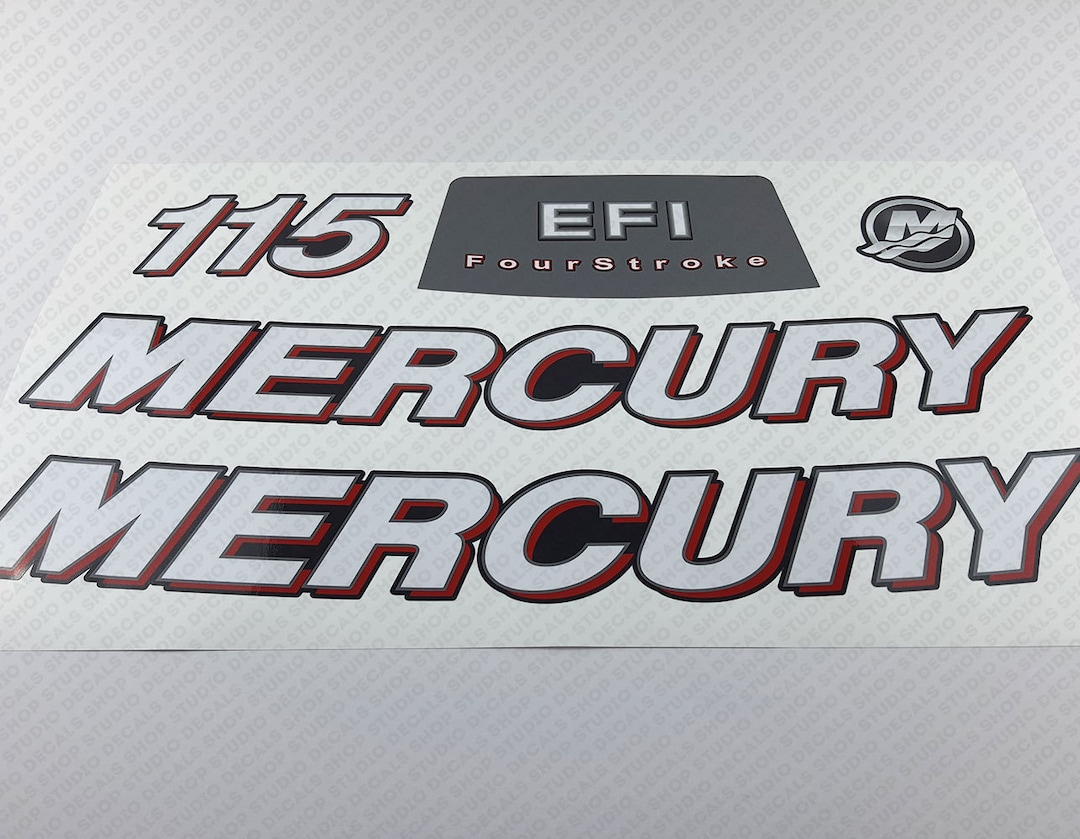 Mercury 115 HP Four Stroke EFI 2006-2012 Outboard Engine Decals Sticker ...