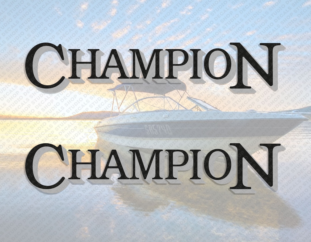 Champion Boat Logo Black/silver Decals Set of 2 X 18" - Etsy
