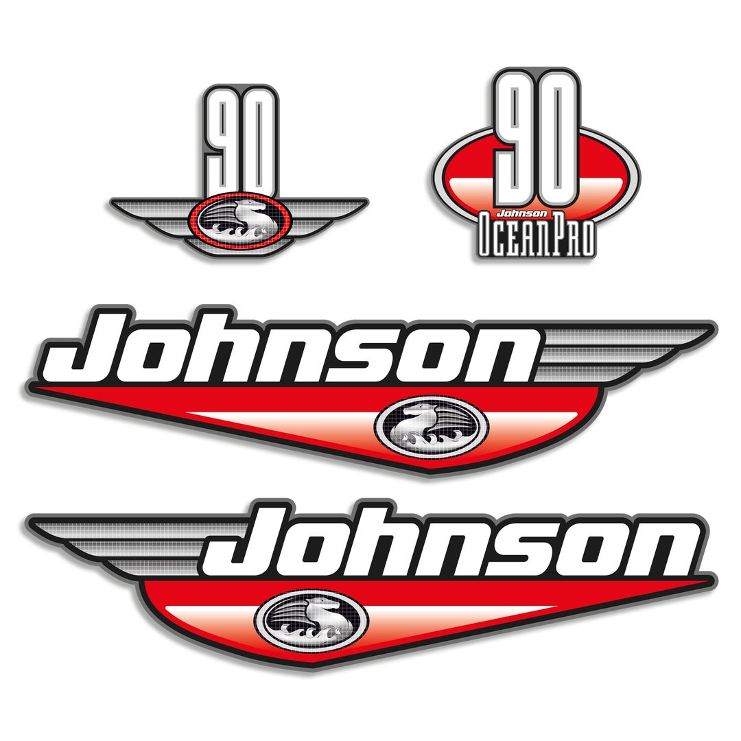 Johnson 90HP Ocean Pro 1999-2000 Outboard Engine Decals Sticker Set ...