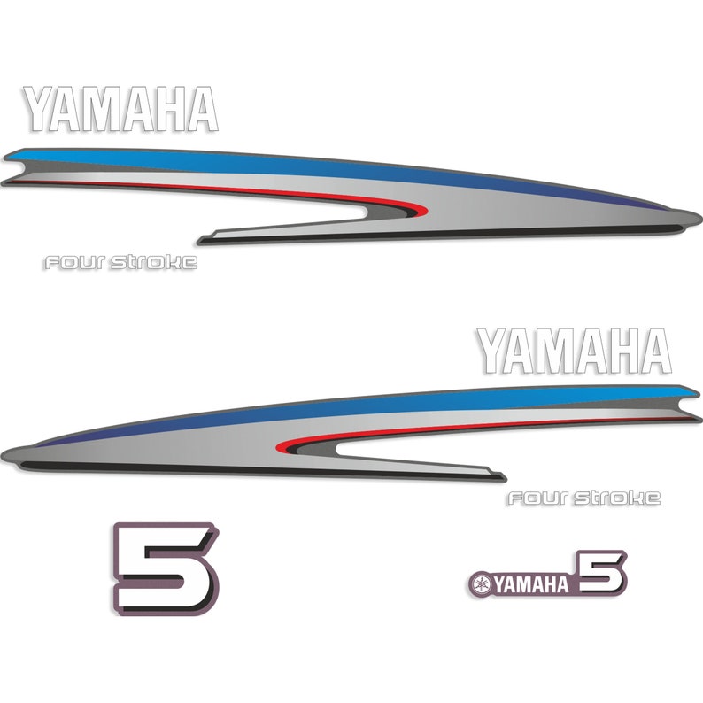 Yamaha 5 HP Four Stroke Outboard Engine Decals Sticker Set - Etsy