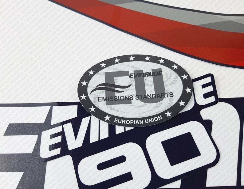 Evinrude 90HP E-tec 2014-2015 Blue Cowling Outboard Engine Decals ...