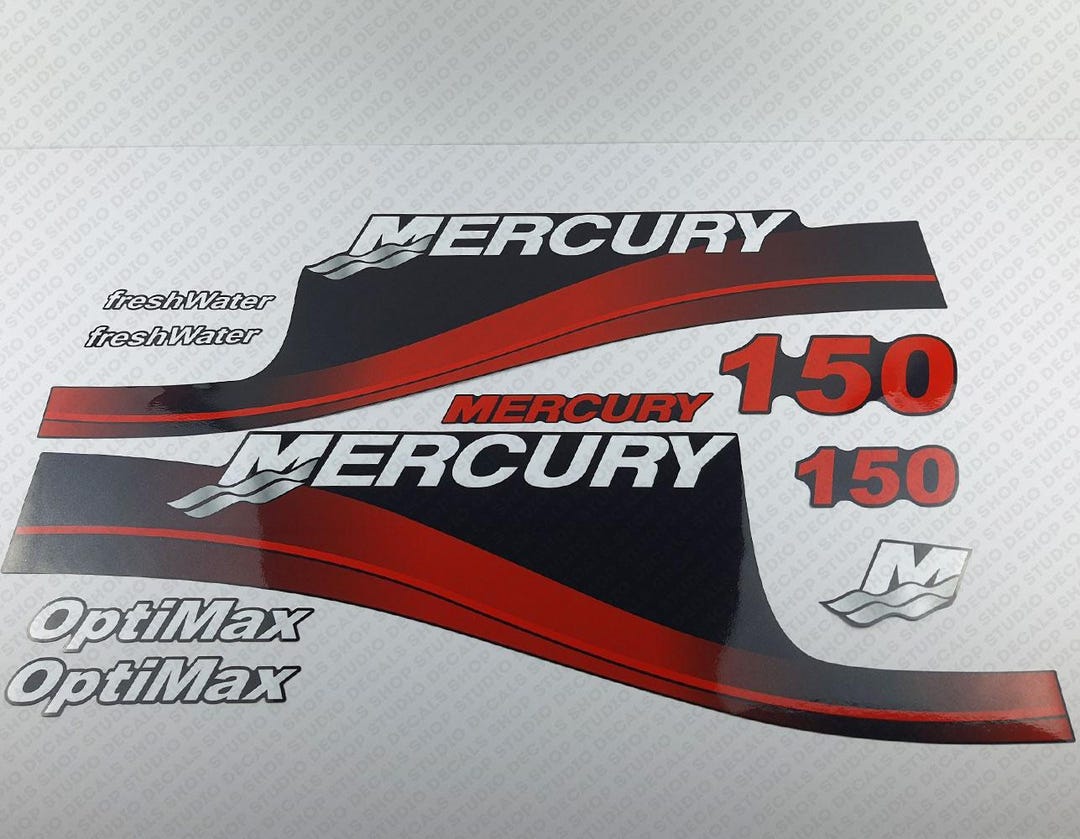 Mercury 150hp Optimax Freshwater Outboard Engine Decals Sticker Set - Etsy
