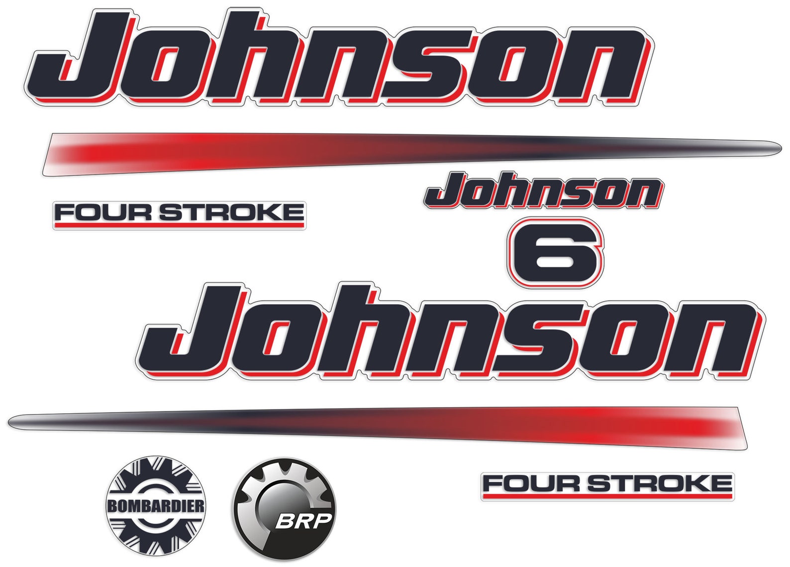 Johnson 6HP Four Stroke Outboard Engine Decals Sticker Set - Etsy