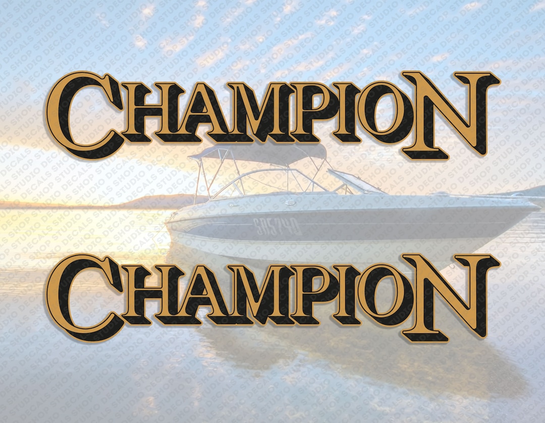 Champion Boat Logo Gold Decals Set of 2 - Etsy