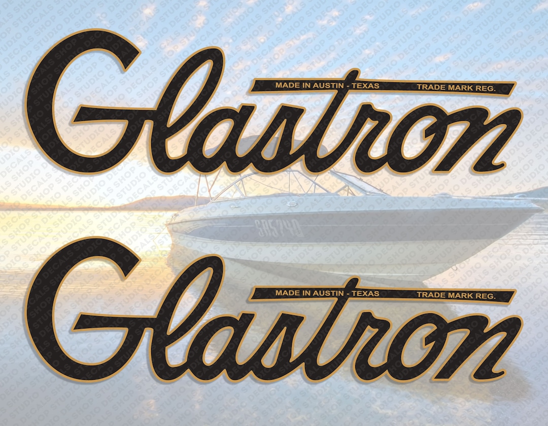 Glastron Boat Logo 1964 Aqua Lift Gold Decals Set of 2 X 18 - Etsy