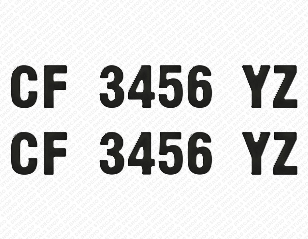 Kawasaki Matching Font Boat Raised Domed Registration Decals Stickers ...