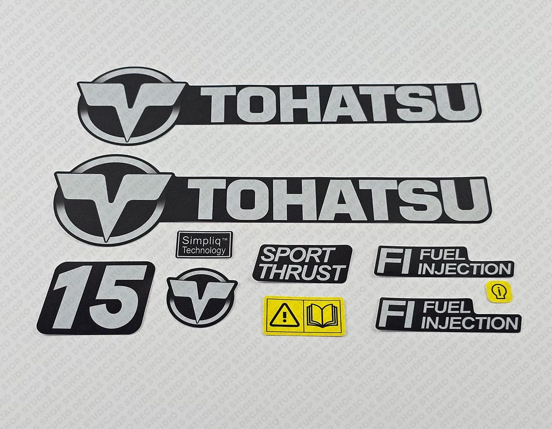 Tohatsu 15 HP Four Stroke Efi Outboard Engine Decals Sticker Set ...