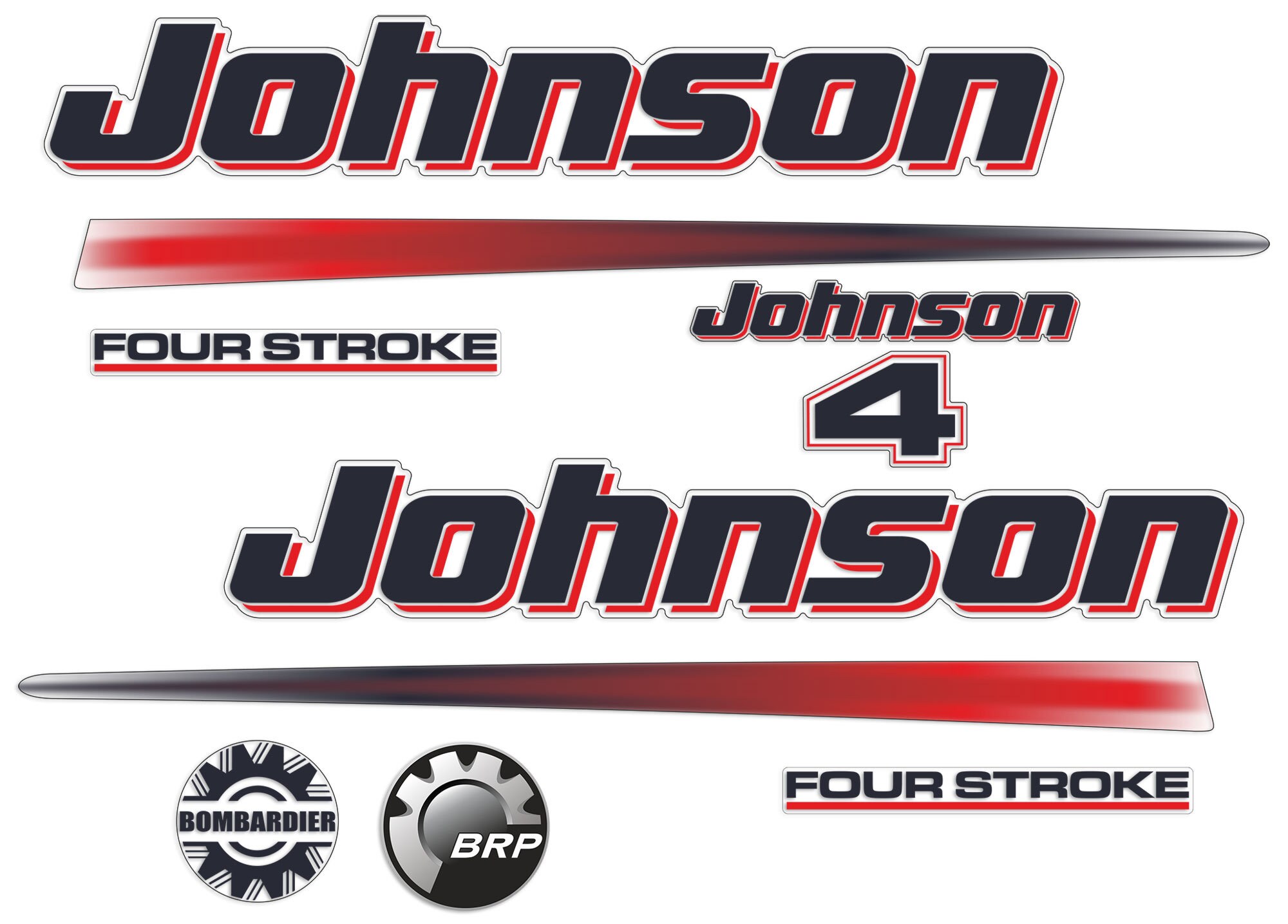 Johnson 4HP Four Stroke Outboard Engine Decals Sticker Set | Etsy
