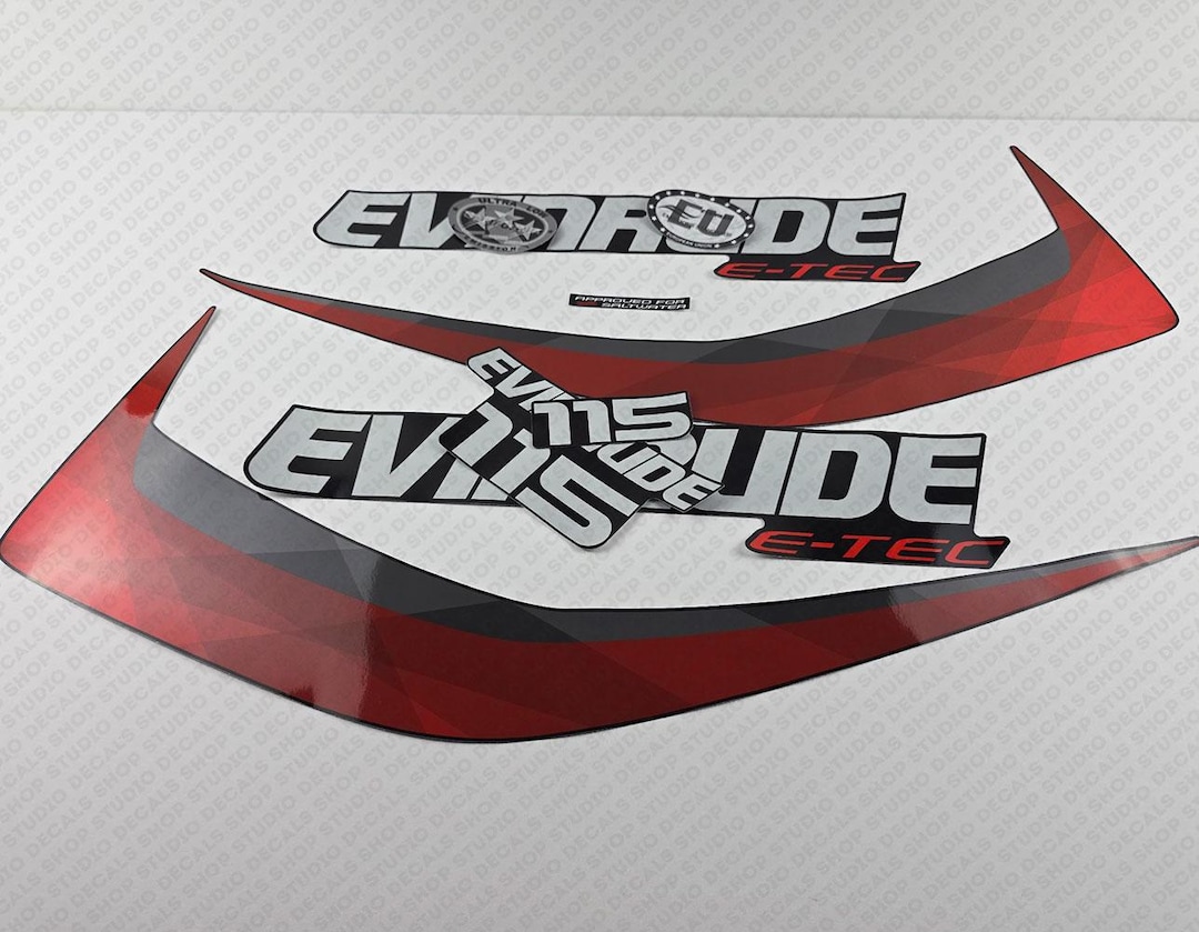 Evinrude 115HP E-tec V4 2015 Graphite Cowl Outboard Engine Decals ...