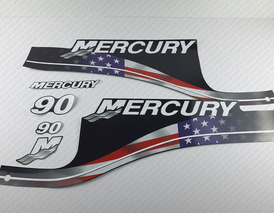 Mercury 90 Hp ELPTO Two Stroke 1999-2006 USA Flag Edition Outboard ...