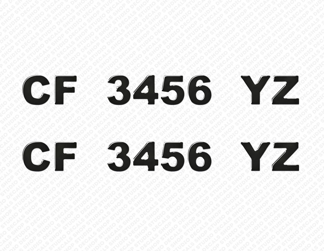 Allied Matching Font Boat Raised Domed Registration Decals Stickers 27. ...