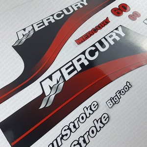 Mercury 60 Hp Four Stroke Outboard Engine Decals Sticker Set ...