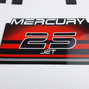 Mercury 25 HP Two Stroke 1996-1998 JET Outboard Engine Decals Sticker ...
