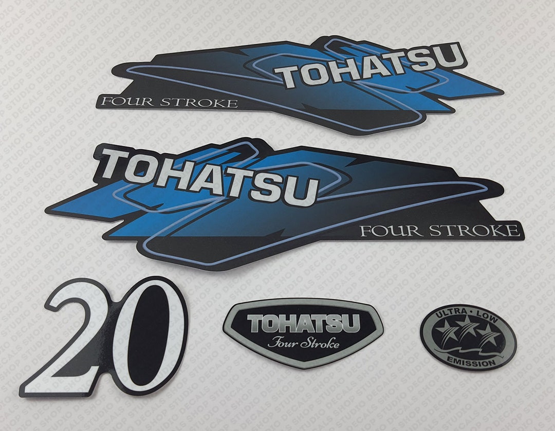 Tohatsu 20 HP Four Stroke Outboard Engine Decals Sticker Set ...