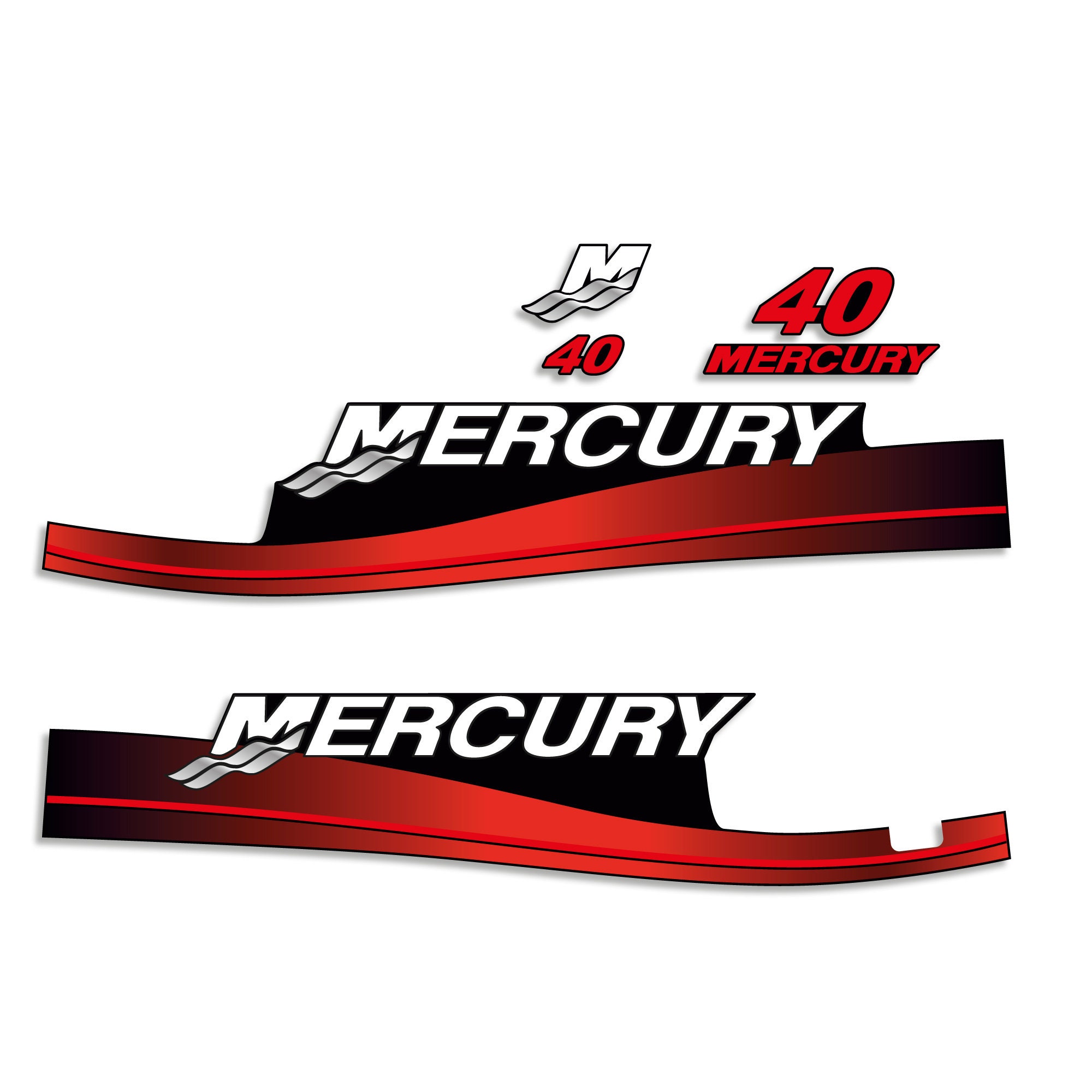 Mercury 40 HP Two Stroke Two Cylinders Electric 1998-2006 Oil-window ...