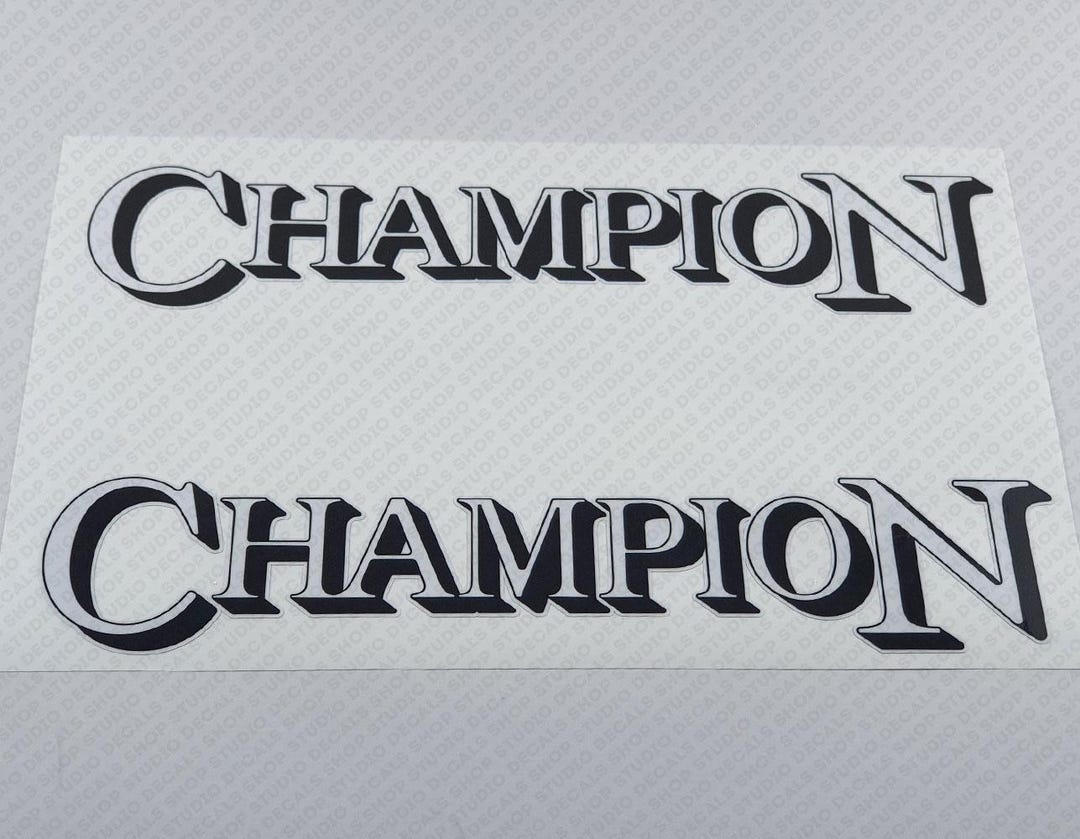 Champion Boat Logo White Decals Set of 2 - Etsy
