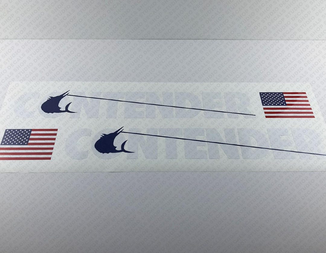 Contender Boat Logo USA Flag White/blue Decals Set of 2 X 32" - Etsy