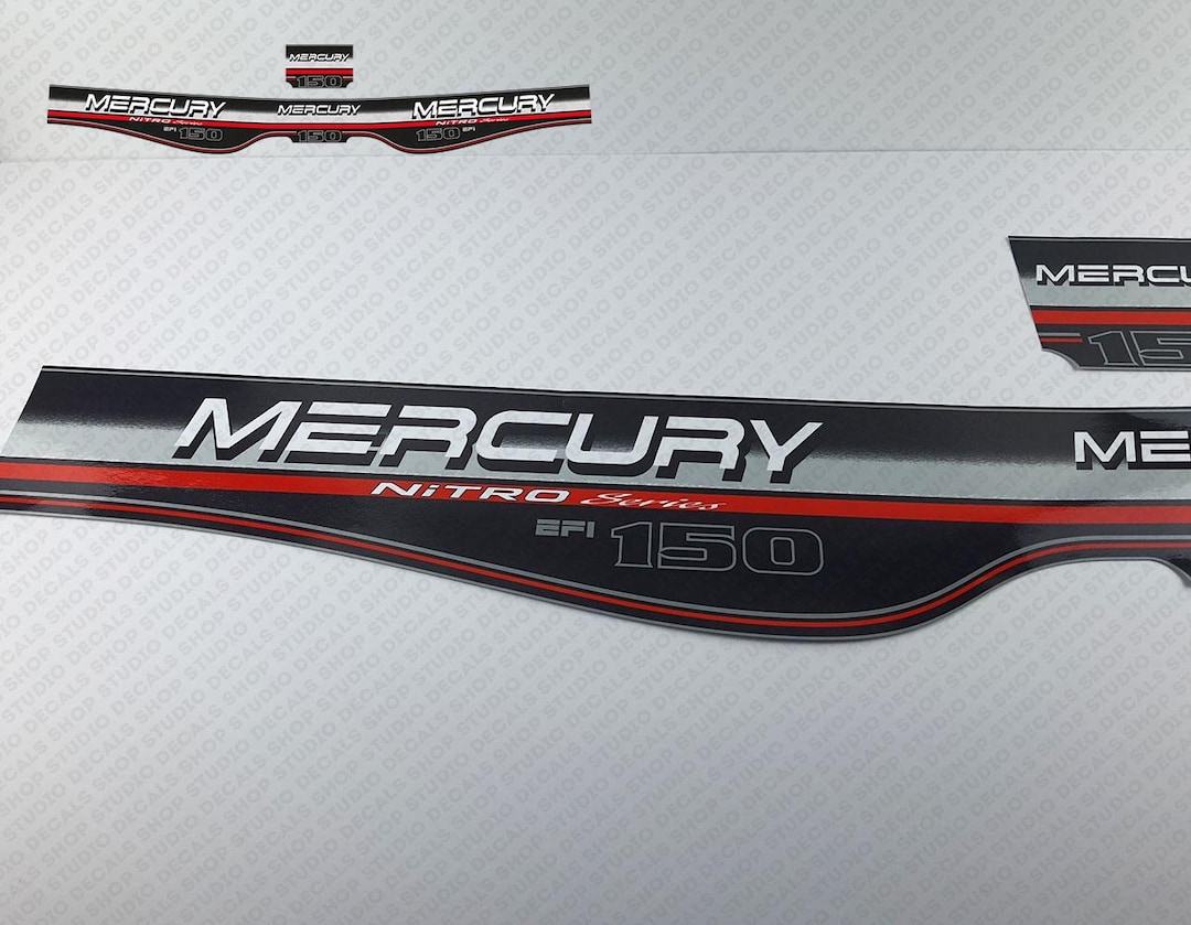 Mercury 150HP EFI Nitro Series 1996-1998 Outboard Engine Decals Sticker ...
