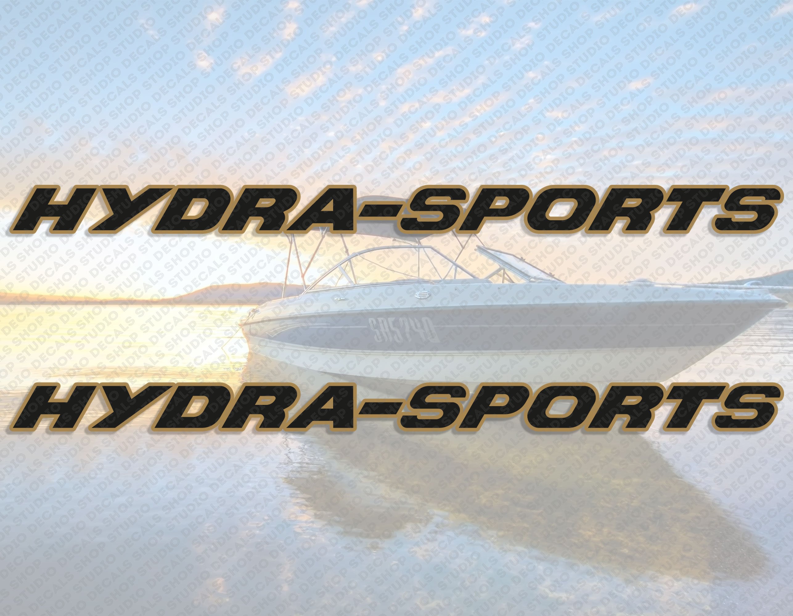 Hydra-sports Boat Logo Black/gold Decals Set of 2 X 30 - Etsy