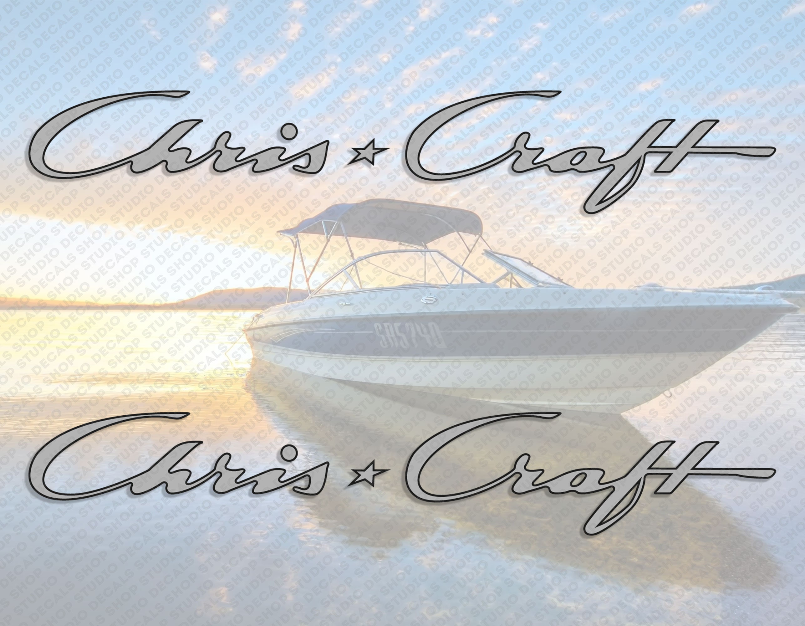 Chris Craft Boat Logo Silver Decals Set of 2 - Etsy