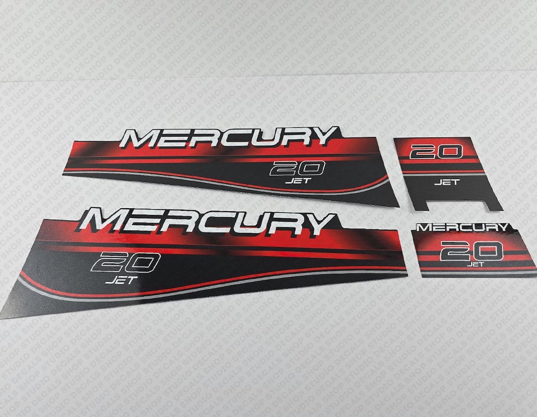 Mercury 20 HP Two Stroke 1996-1998 JET Outboard Engine Decals Sticker ...