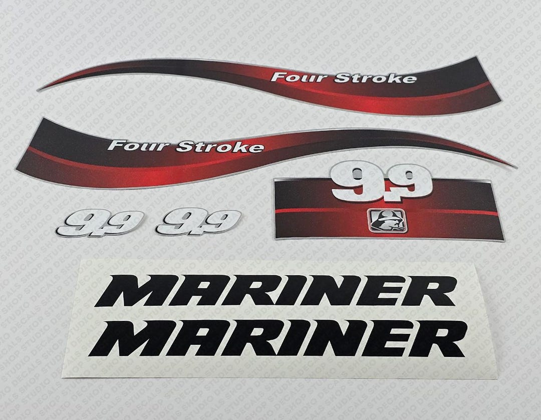 Mariner 9.9HP Four Stroke Outboard Engine Decals Sticker Set ...