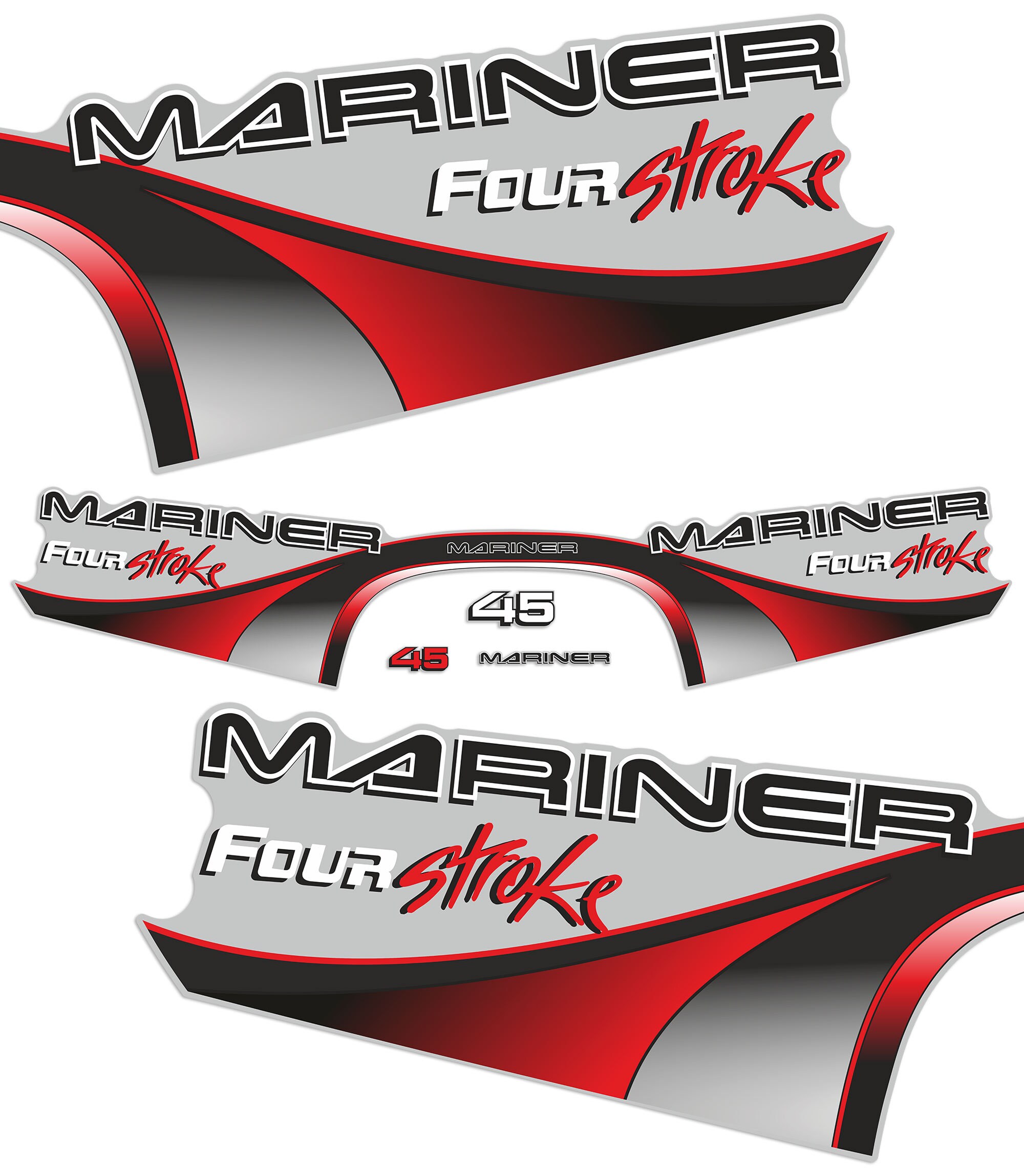 Mariner 45HP Four Stroke Outboard Engine Decals Sticker Set ...