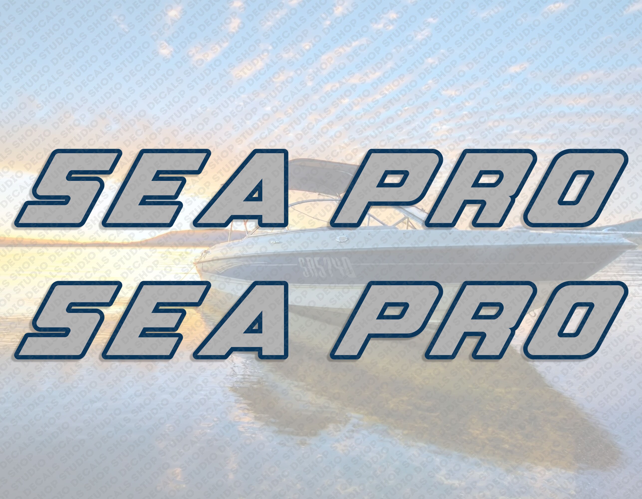 Sea Pro Boat Logo Silver Decal Set of 2 X 24" - Etsy