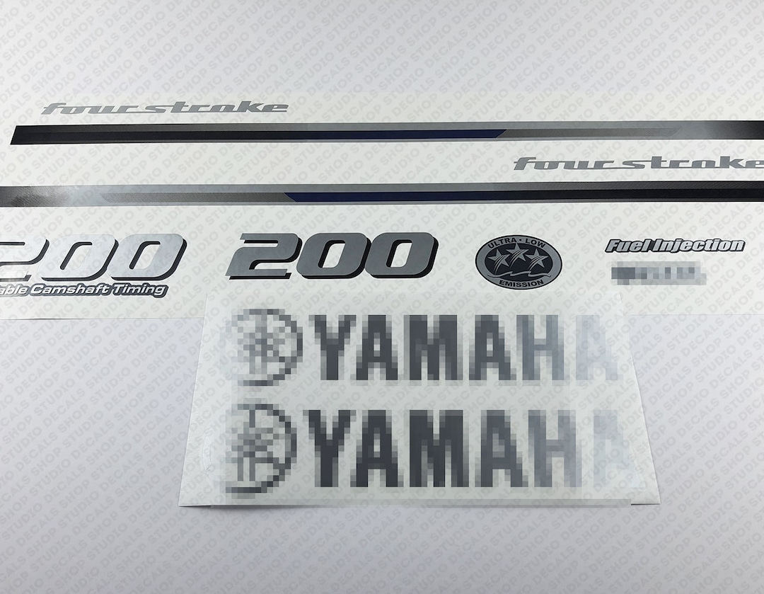 Yamaha 200 HP Four Stroke 2013 Outboard Engine Decals Sticker Set ...