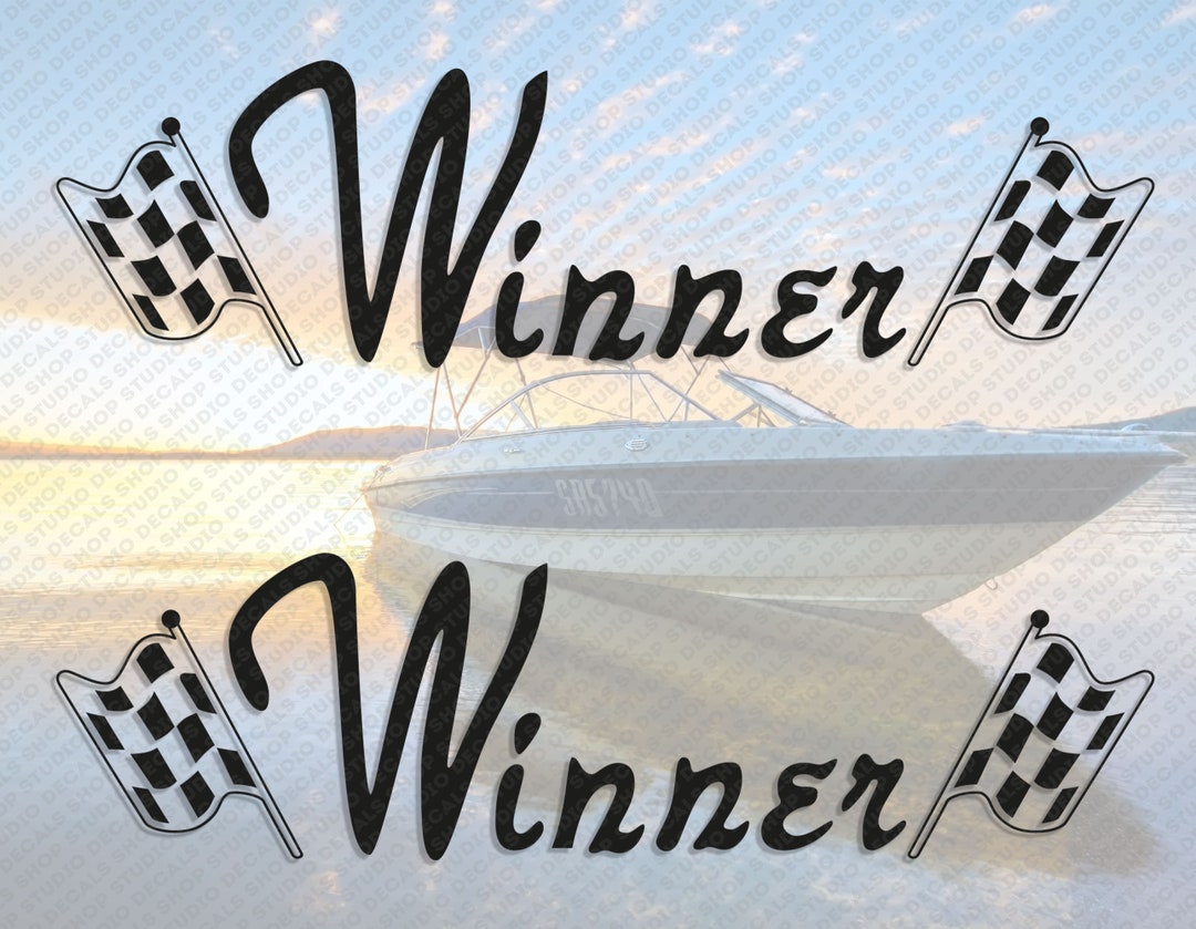 Winner Boat Logo V2 Decal Set of 2 X 11" - Etsy
