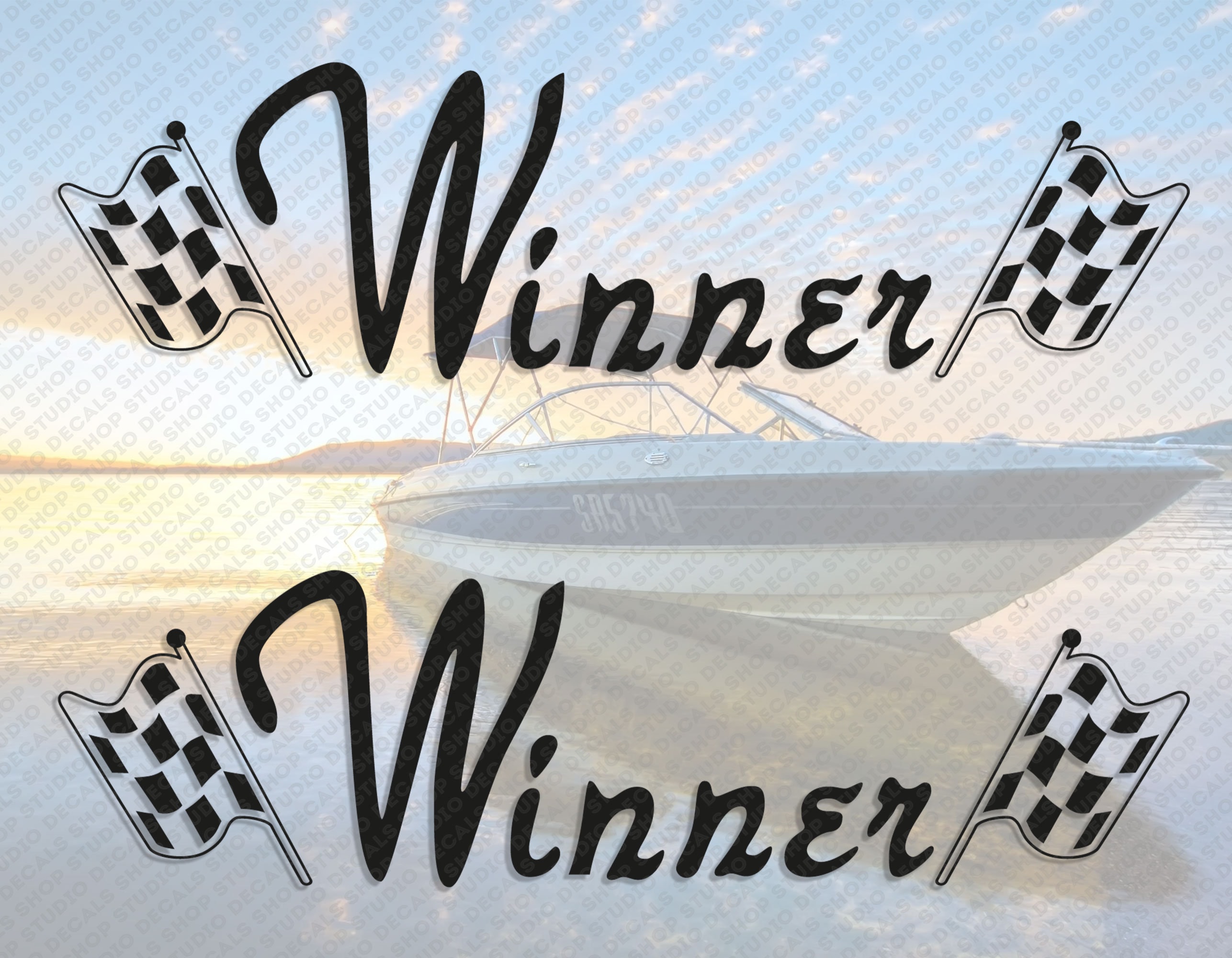 Winner Boat Logo V2 Decal Set of 2 X 11 - Etsy