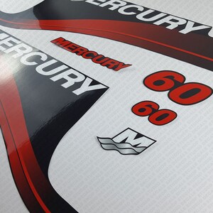 Mercury 60 Hp Four Stroke Outboard Engine Decals Sticker Set ...