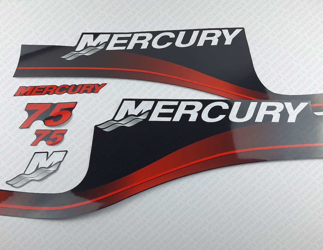 Mercury 75 Hp ELPTO Two Stroke 1999-2006 Outboard Engine Decals Sticker ...