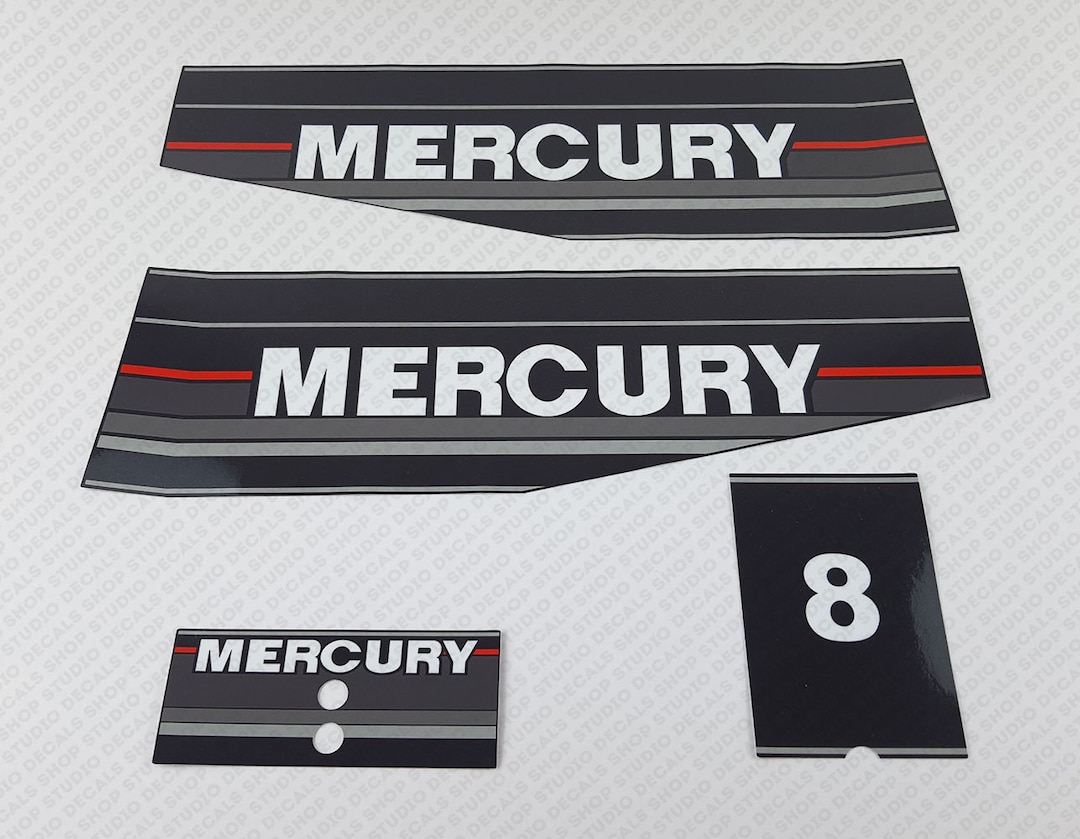 Mercury 8HP Two Stroke 1989-1993 Outboard Engine Decals Sticker Set ...